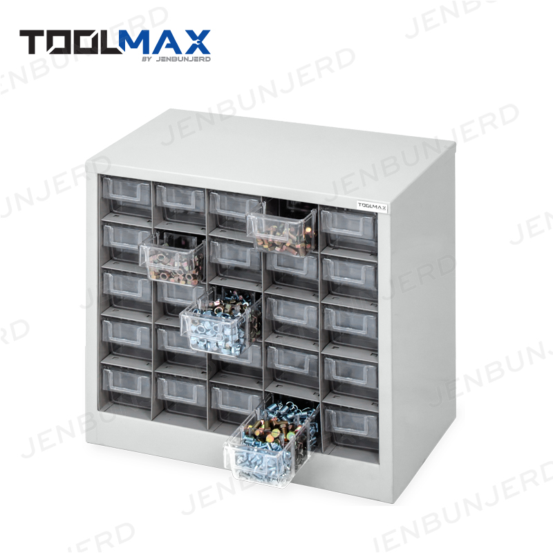 ตู้ใส่กล่องอะไหล่แบบแบ่งช่องได้ - ตู้สีเทา กล่องใส CB0505N