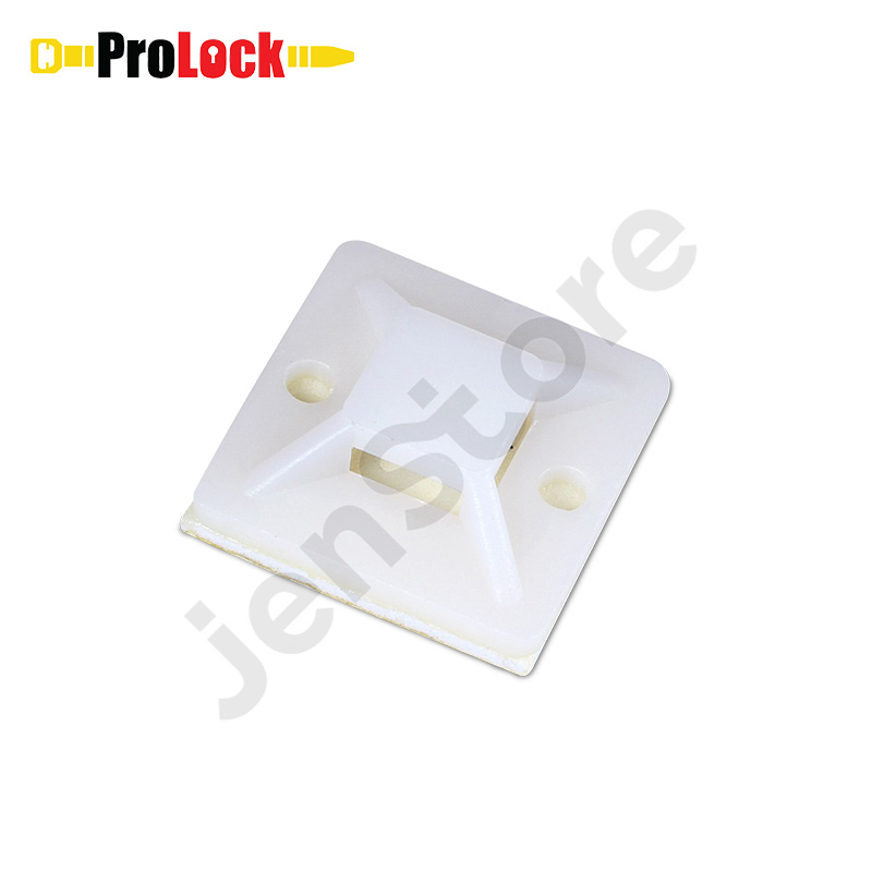 แป้นกาวสำหรับเคเบิ้ลไทร์ สีขาว 20x20 มม. (1/20) ProLock M20WH