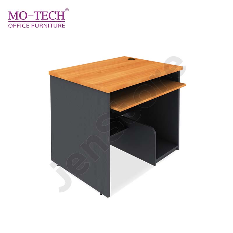 โต๊ะคอมพิวเตอร์ มีรางวางคีย์บอร์ดและซีพียู สีเชอรี่/เทาเข้ม W800xD600xH750 มม. MO-TECH 2CP602