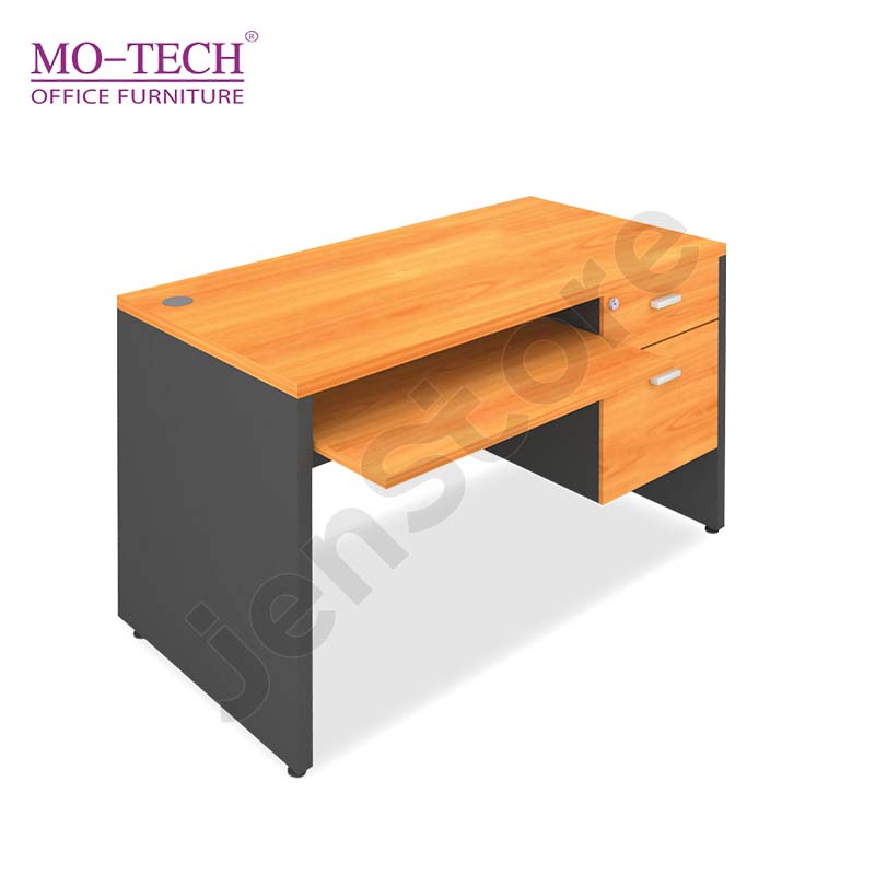 โต๊ะคอมพิวเตอร์ มีรางวางคีย์บอร์ดและลิ้นชัก W1200xD600xH750 มม. MO-TECH 2C1202 สีเชอรี่/เทาเข้ม