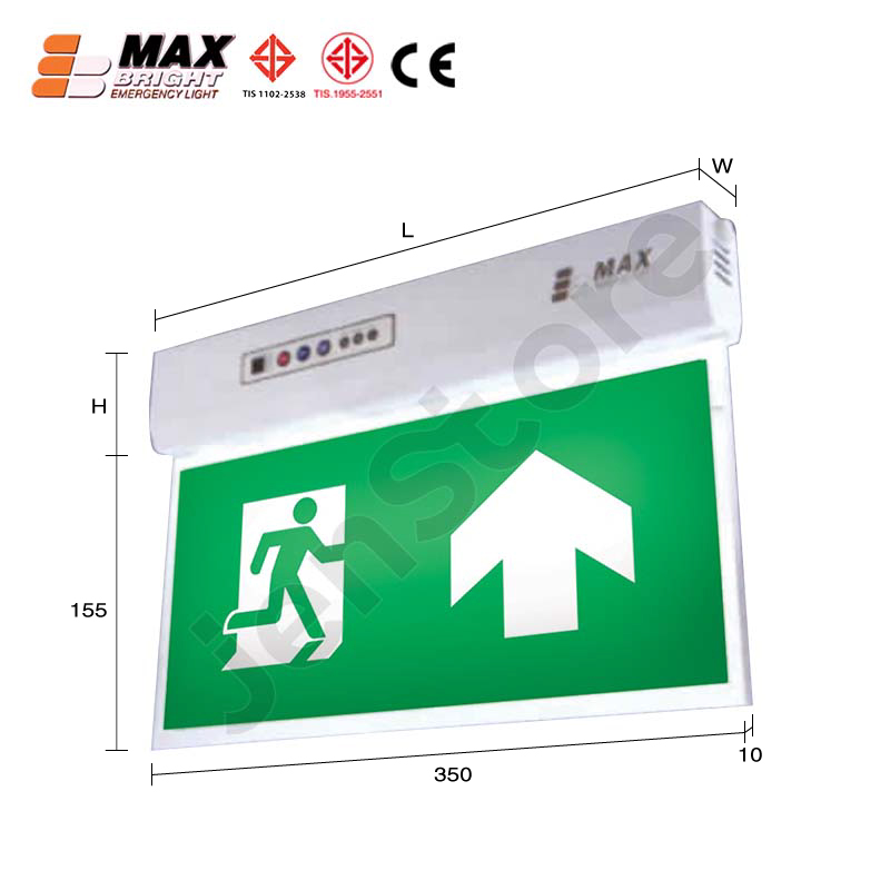 ป้ายไฟทางออกฉุกเฉินแบบติดลอย 1 หน้า - ทางขึ้น ลูกศรทางขวา EXB303SCE-10 ED