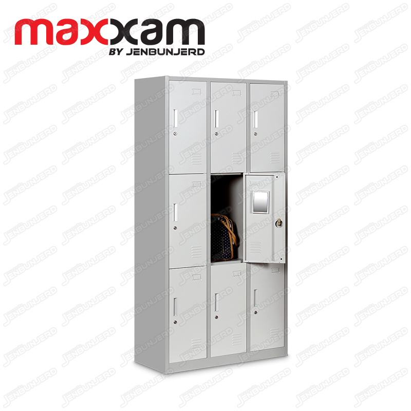 จำหน่าย ตู้ล็อกเกอร์เหล็ก ตู้ล็อกเกอร์ 9 ช่อง สีเทาสลับ W900xD450xH1800 ...