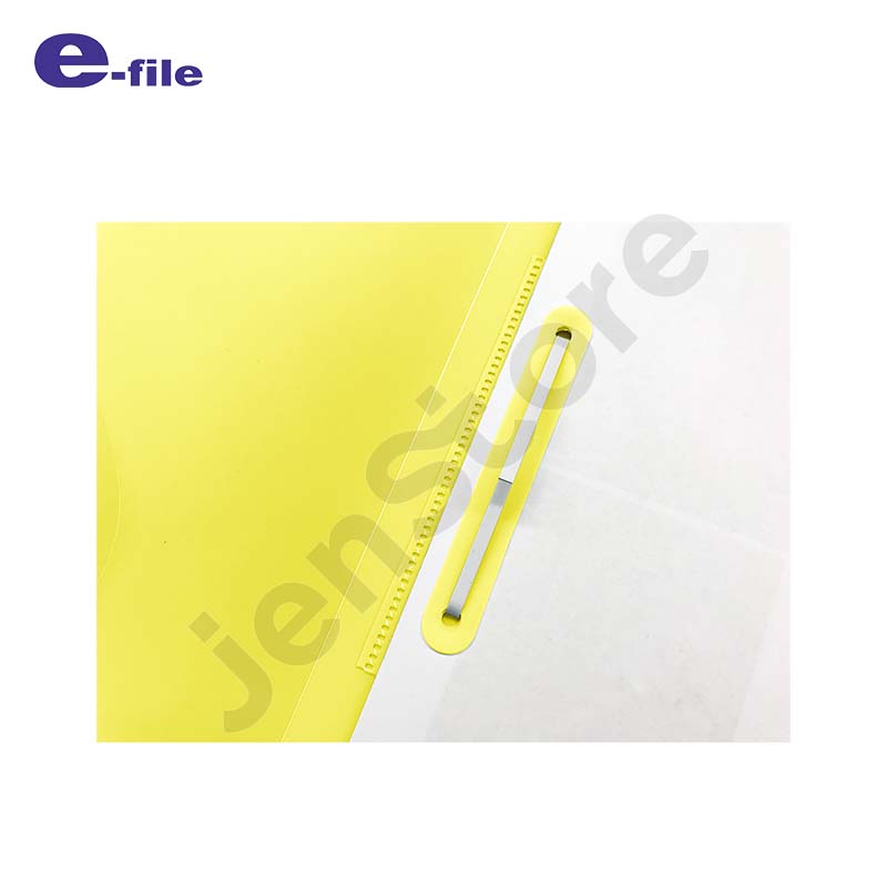แฟ้มเจาะพลาสติก A4 สีเหลือง e-file 52A