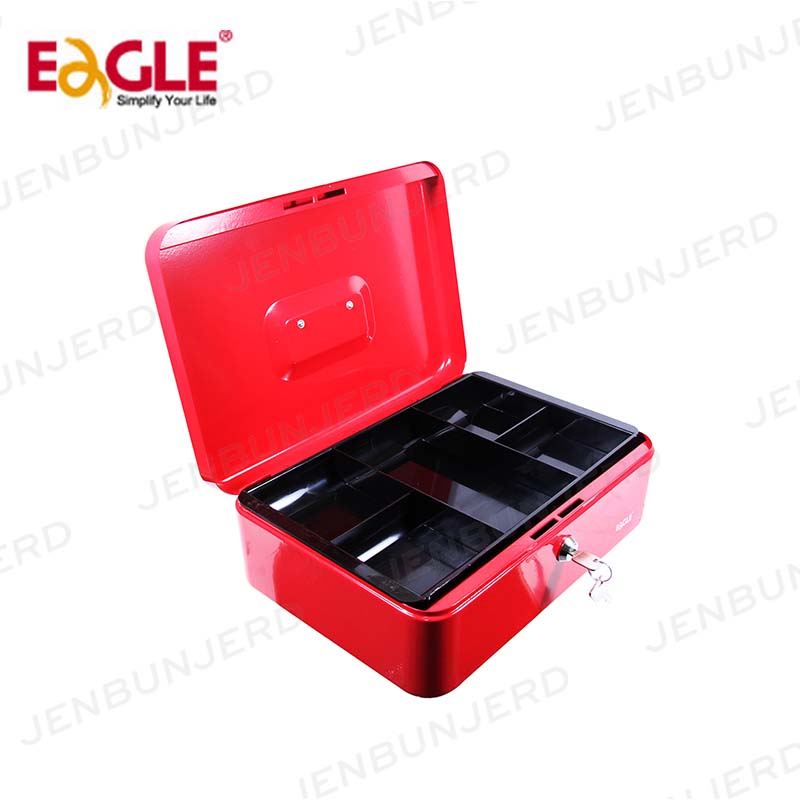 กล่องเซฟหิ้วแบบล็อคกุญแจ EAGLE สีน้ำแดง 8878L