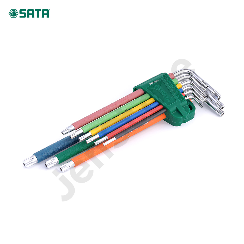 ชุดประแจแอลหัวจีบก้านยาวพิเศษกันลื่น 9 ชิ้น SATA 09702CH