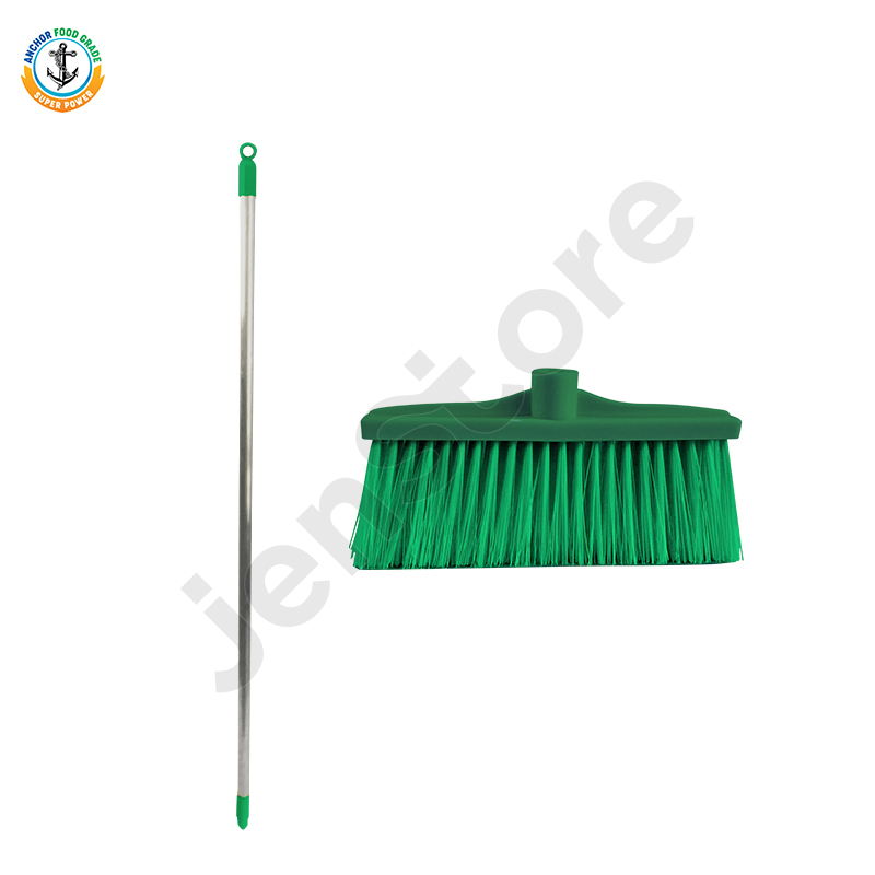 Plastic Broom with Aluminum Handle Green (Food Grade) - ANCHOR 111601
